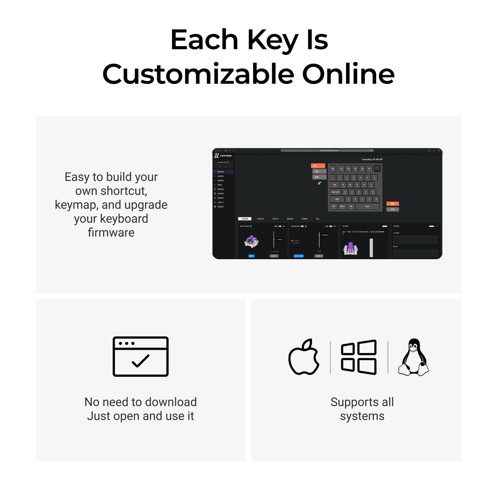 Lemokey L0 HE One Handed Magnetic Switch Gaming Keyboard