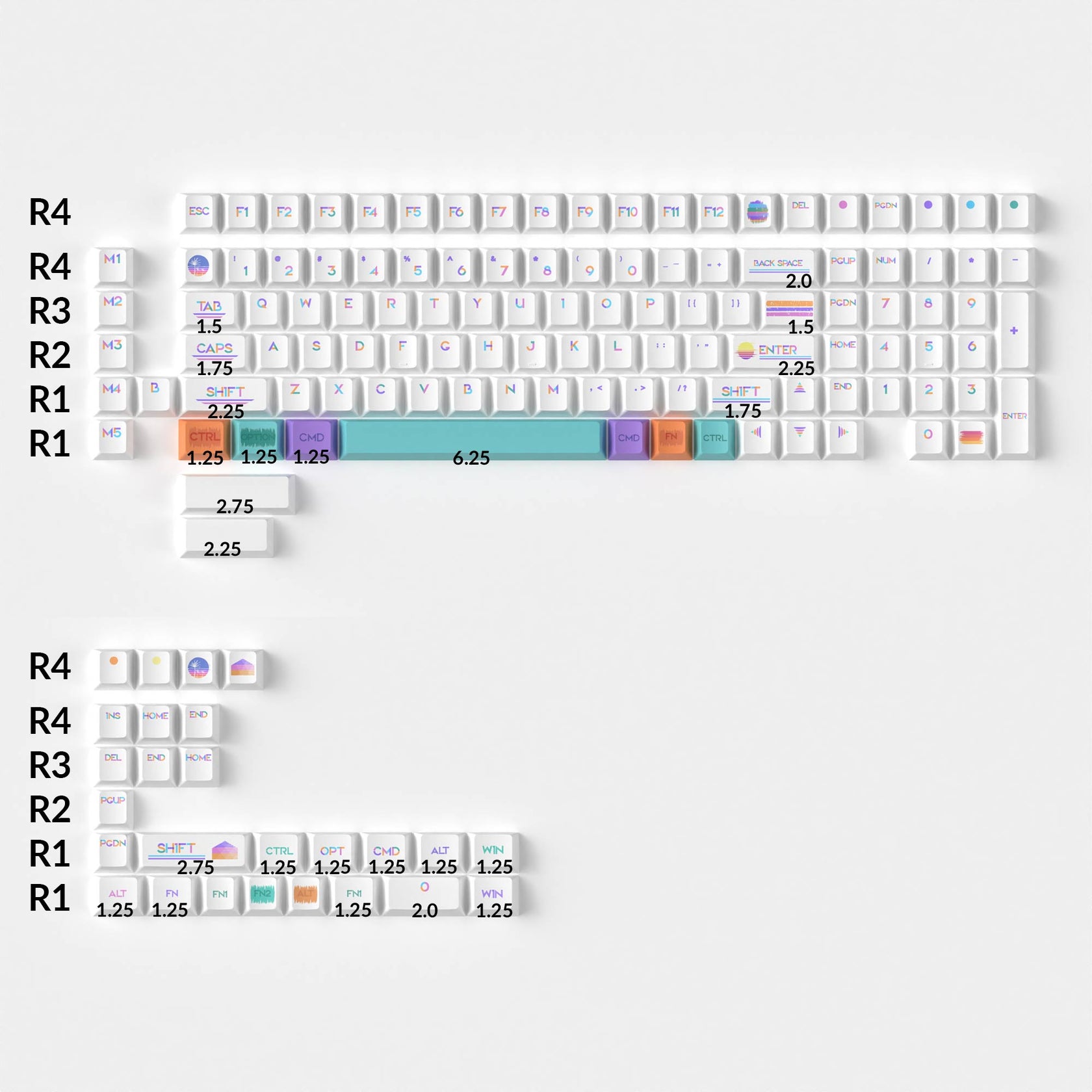 Pixel Sunset - Cherry Profile Dye-Sub PBT Full Keycap Set – Lemokey